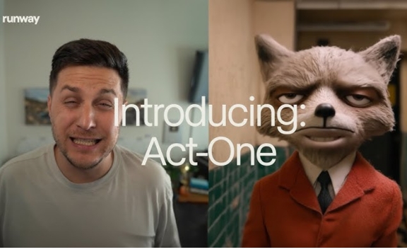 Act-One：Runway推出的生成式角色表演工具，能将视频和语音输入转换为动画 - AIHub工具导航
