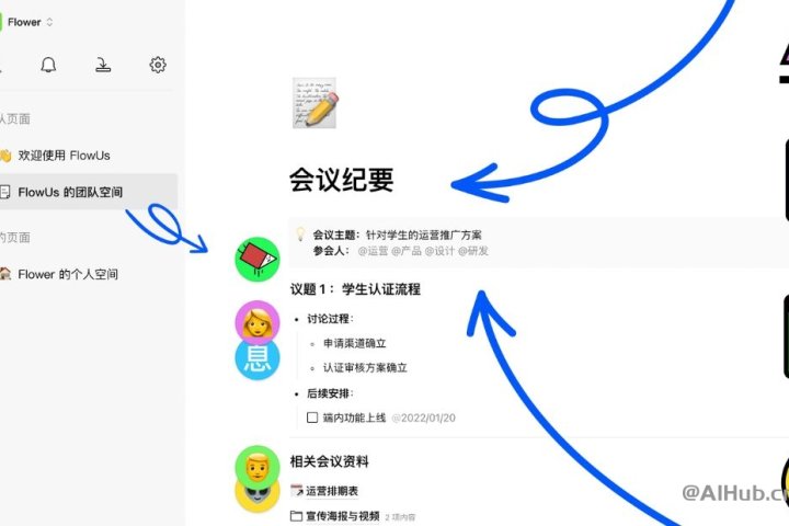 FlowUs息流-新一代知识管理与协作平台 - AIHub工具导航