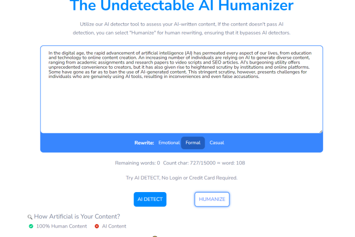 AI Undetect：智能AI内容检测与重写工具 - AIHub
