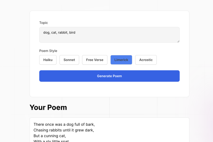AI Poem Generator-智能诗歌生成器 - AIHub工具导航