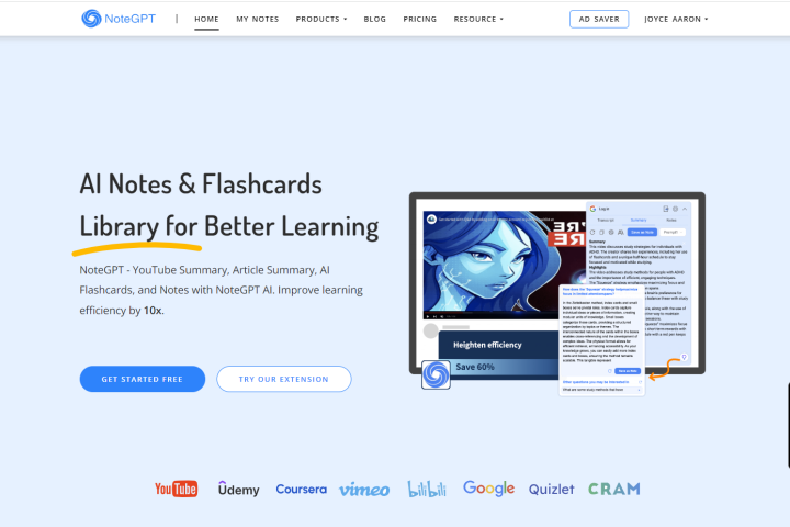 NoteGPT-你的智能AI摘要和笔记助手 - AIHub工具导航