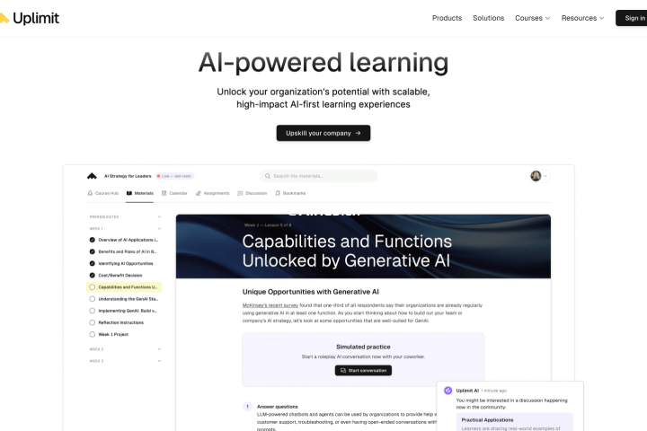 Uplimit-AI驱动的企业学习平台 - AIHub工具导航