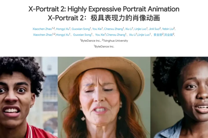 X-Portrait 2：字节推出的新一代AI人像动画视频生成技术 - AIHub工具导航